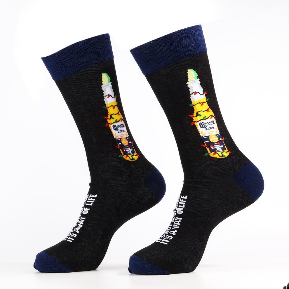 Black Colored Socks | Holiday Vibes Crew Neck Stocking Stuffer – Openhahaha