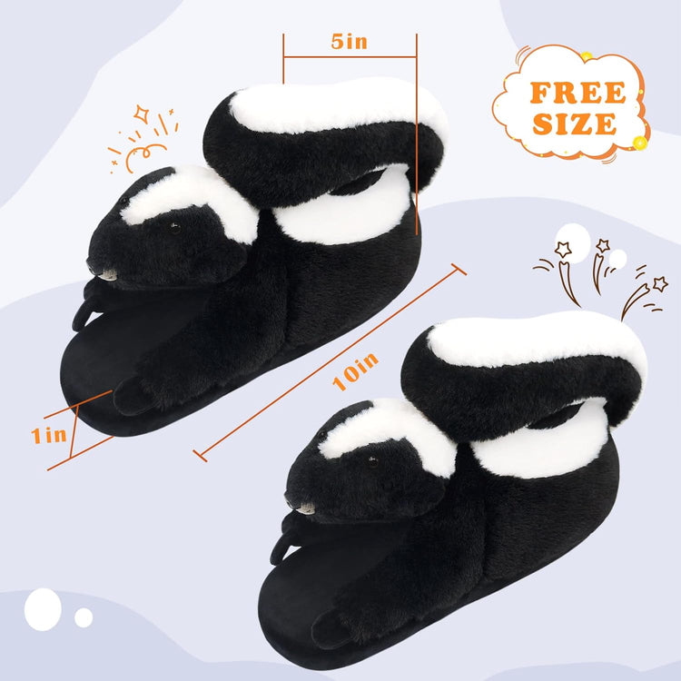 Cute animal slippers plush skunk slippers – Openhahaha