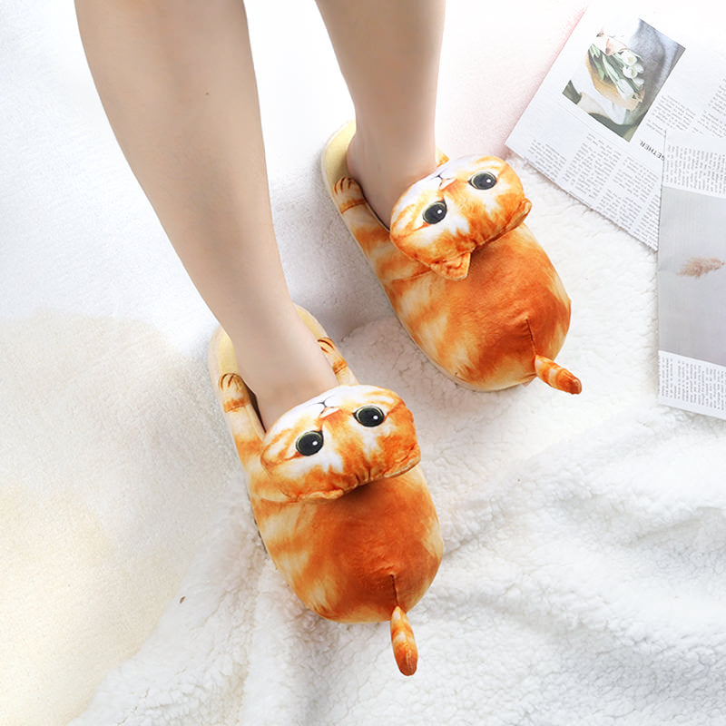 Openhahaha™ cat slippers, cute and fun stuffed animal home slippers