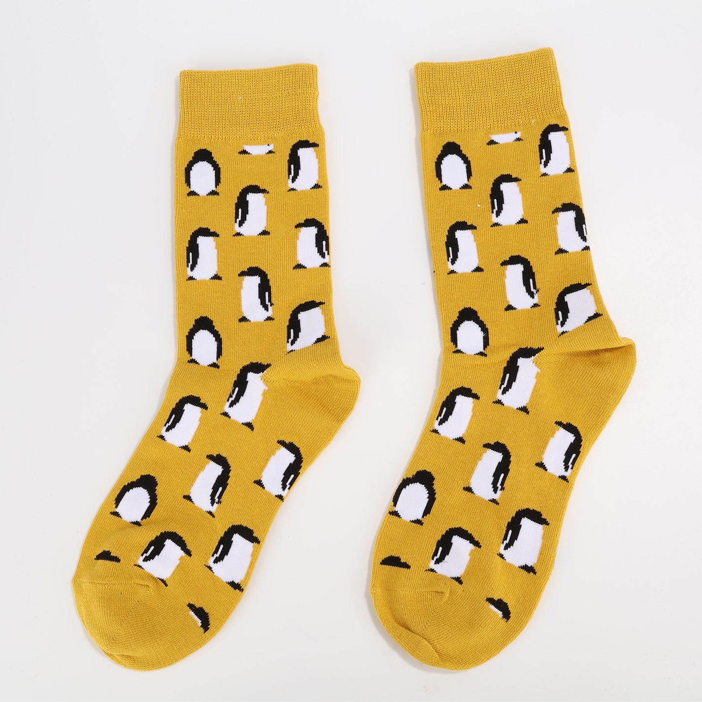 Yellow Penguin Socks | Cute Crew Socks For Women – Openhahaha
